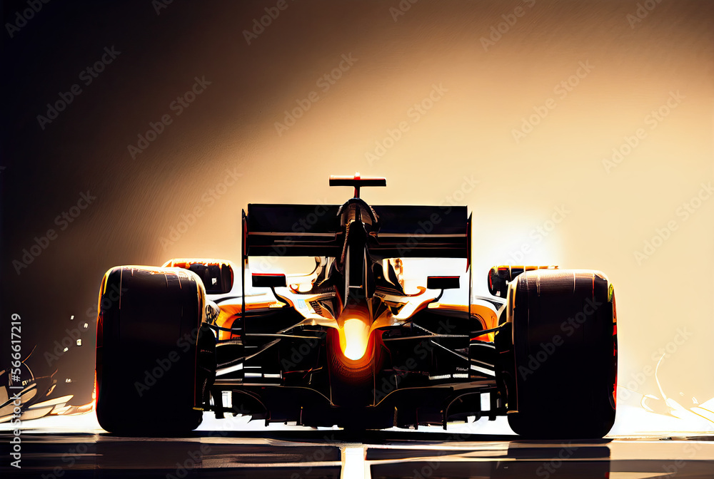 Racing car on formula 1 track created with AI Stock Illustration ...