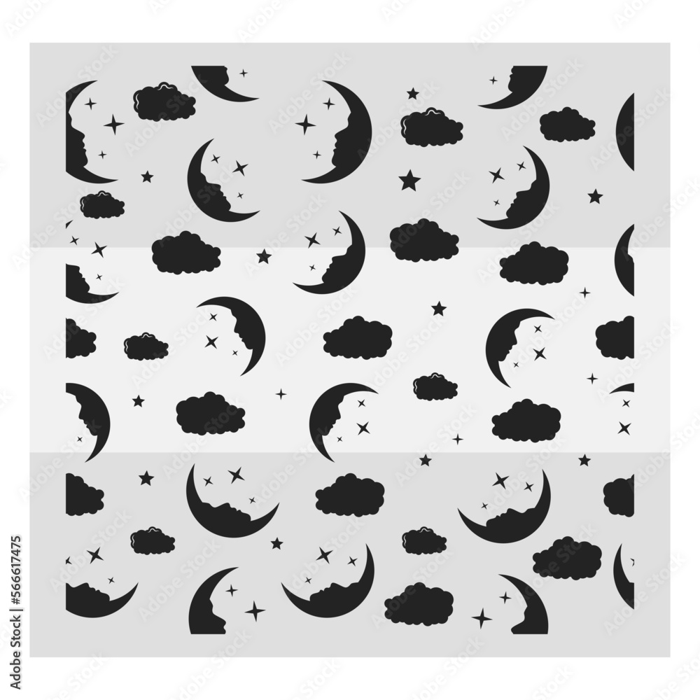 Moon Pattern, Seamless background Pattern With Moon, Moon Pattern, Moon ...