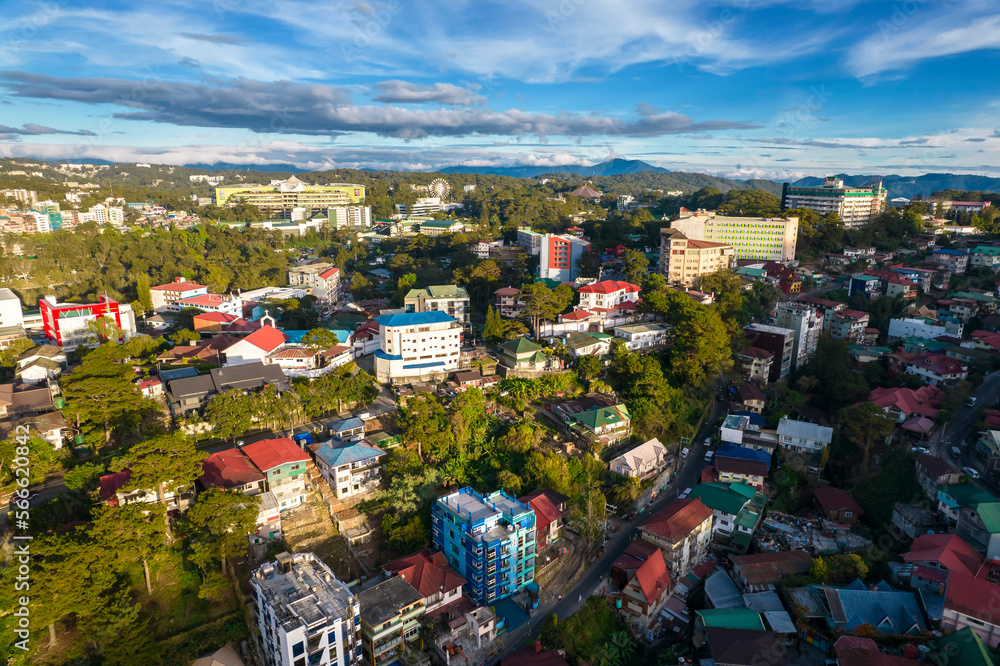 Baguio City, Philippines - Aerial of the city of Baguio in the ...