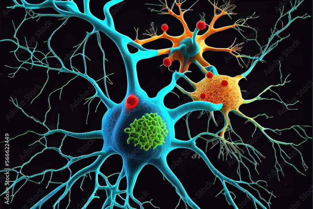 Generative AI illustration of Nerve cells with Antibodies - Autoimmune ...