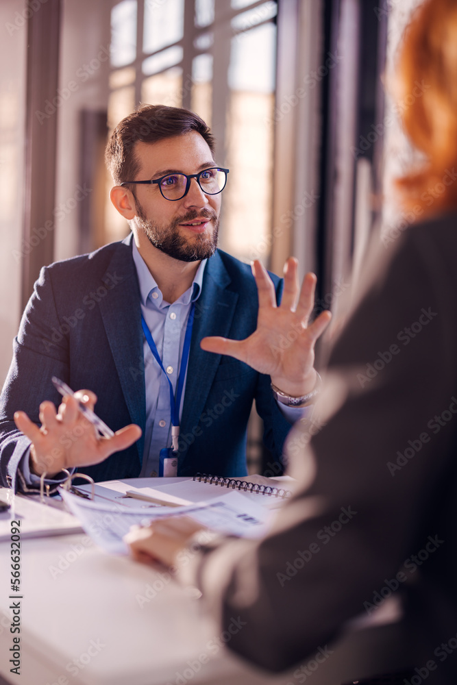 Image of two successful business partners having a meeting in the ...