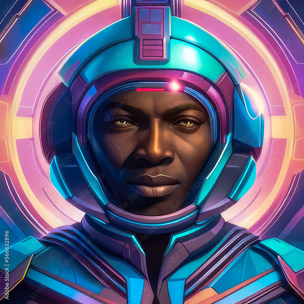 Generative AI - Digital Astronaut: A Futuristic Synthwave Illustration ...
