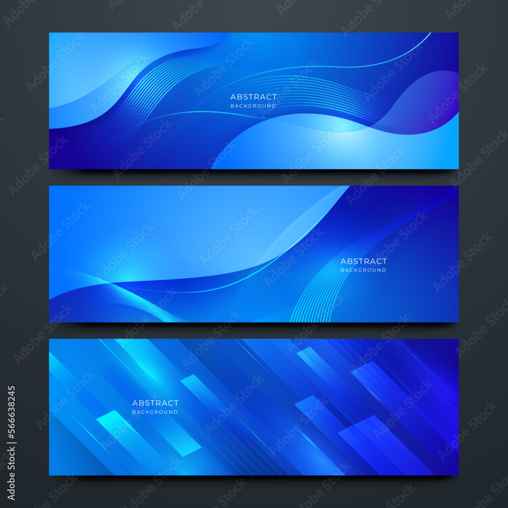 Abstract blue banner background. Technology abstract banner design ...