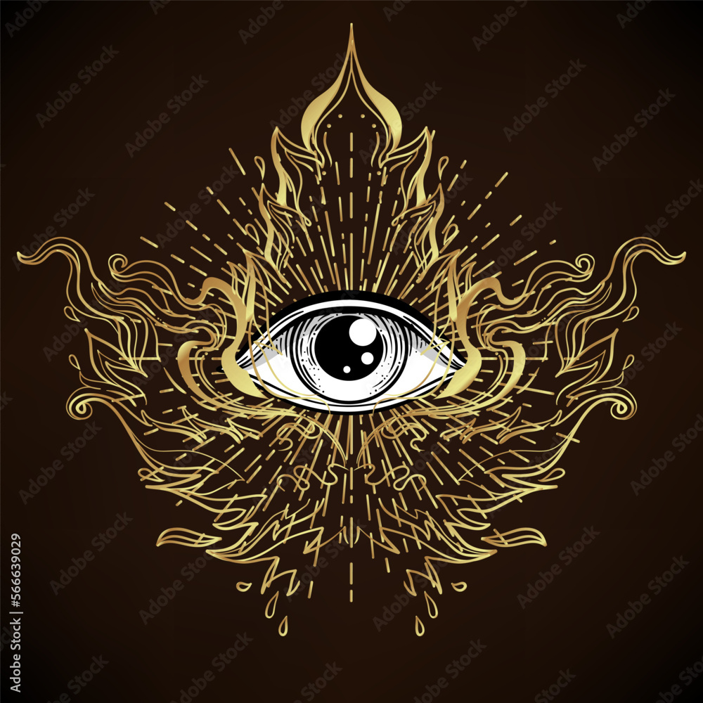 Blackwork tattoo flash. Eye of Providence. Masonic symbol. All seeing ...