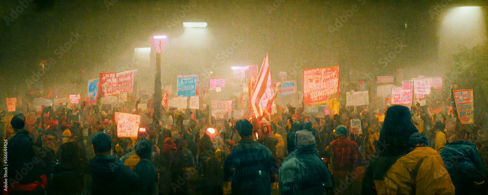 Popular uprising, crowds of protesters took to the streets to fight for ...