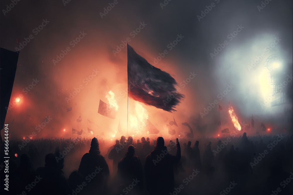 Popular uprising, crowds of protesters took to the streets to fight for ...