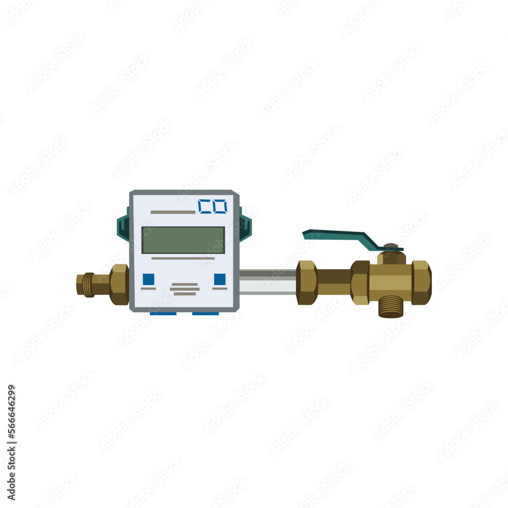 Digital heat meter vector illustration. Cartoon measuring counter with ...