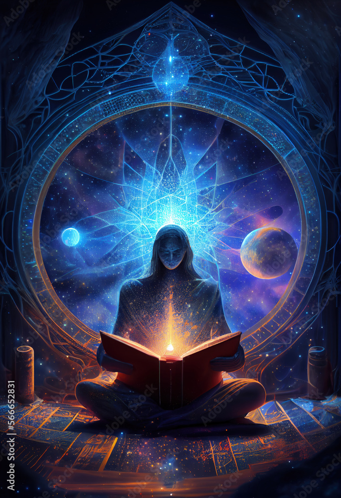 Meditating in Bliss: A Majestic Digital Art Piece of a Spiritual Being ...