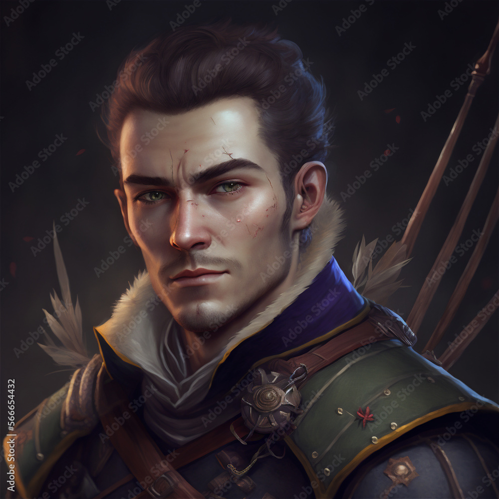 Fantasy character of a ranger Stock Illustration | Adobe Stock