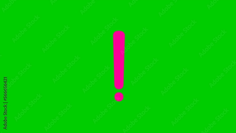Vidéo Stock Animated magenta symbol of exclamation mark. Radiance from ...