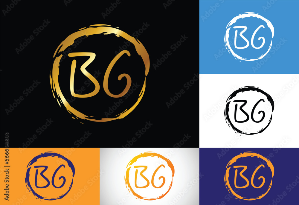 Initial Letter B G Logo Design Vector. Graphic Alphabet Symbol For Corporate Business Identity ...