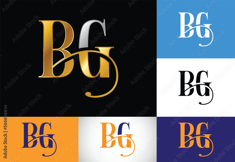 Initial Letter B G Logo Design Vector. Graphic Alphabet Symbol For ...