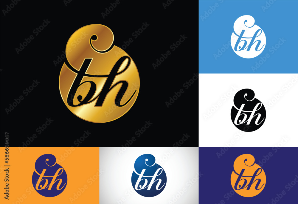 Initial Letter B H Logo Design Vector. Graphic Alphabet Symbol For ...