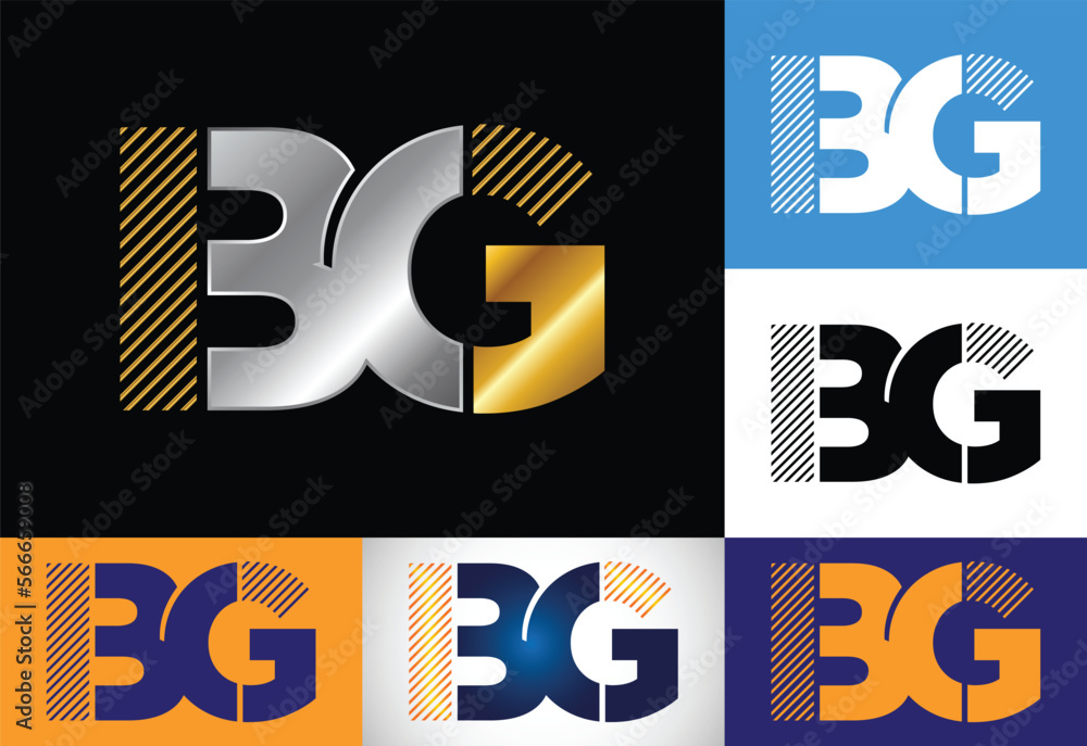 Initial Letter B G Logo Design Vector. Graphic Alphabet Symbol For ...