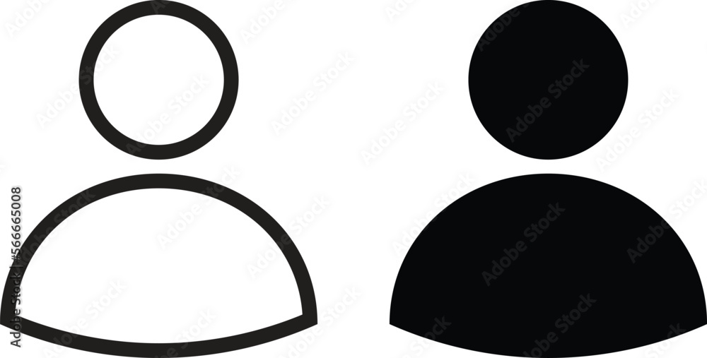 user icon simple trendy flat style line and solid Isolated vector ...