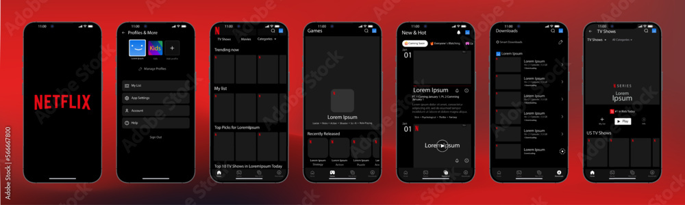 Netflix interface. Netflix screen social media, social network ...