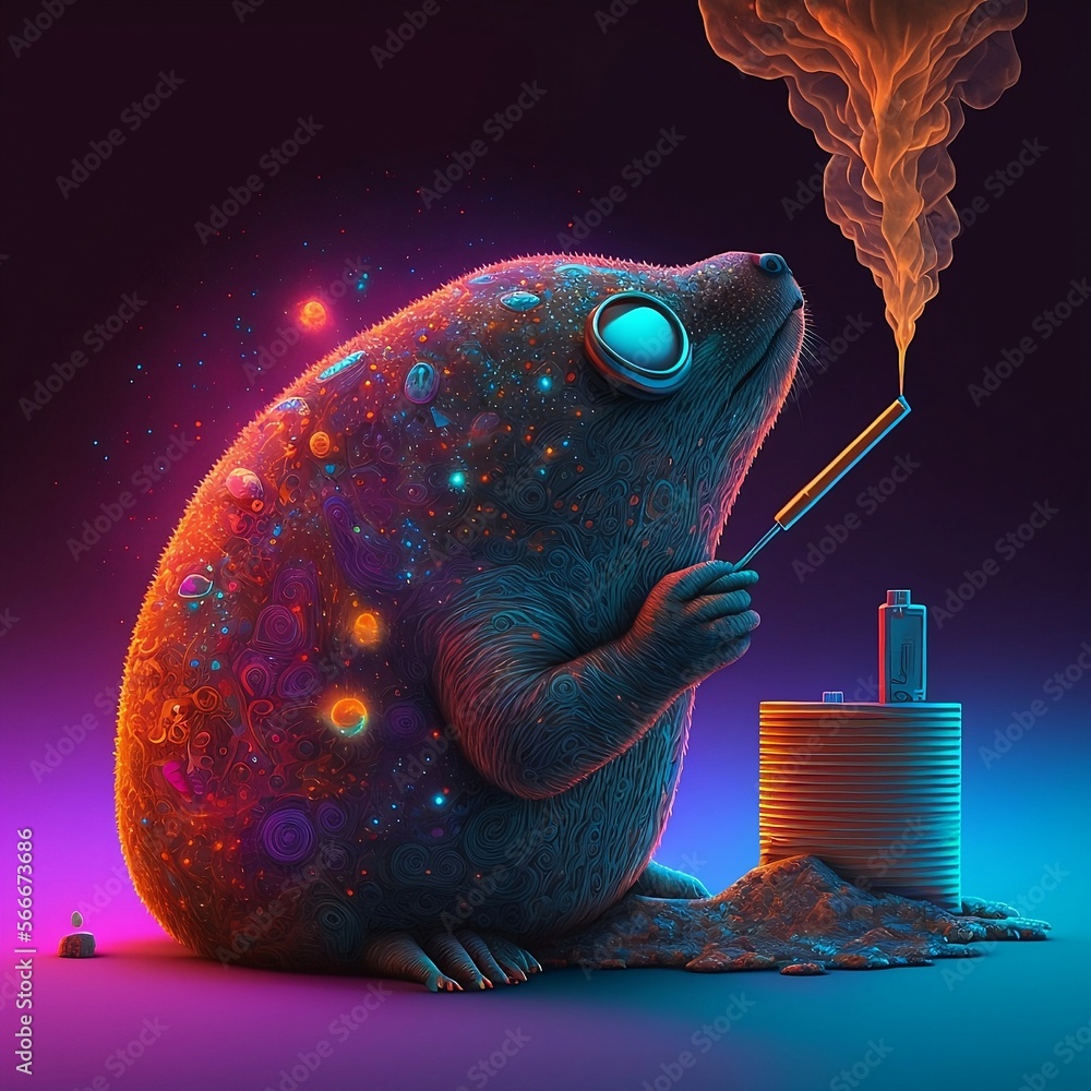 Smoking Mole with a Pipe - AI Generated Illustration Stock Illustration ...