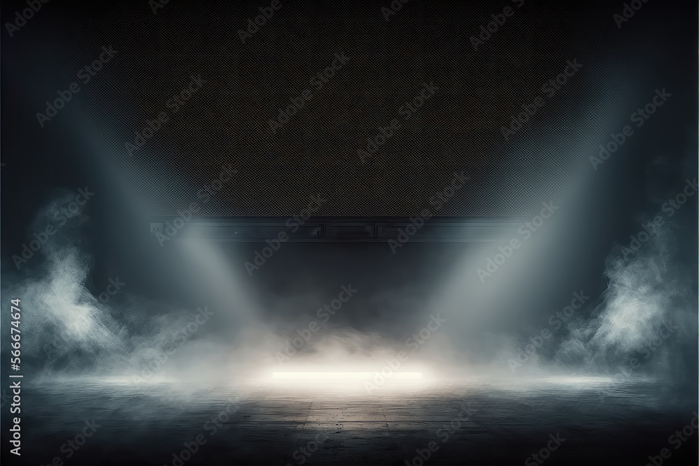 Dark Stage with light and Fog Stock Illustration | Adobe Stock