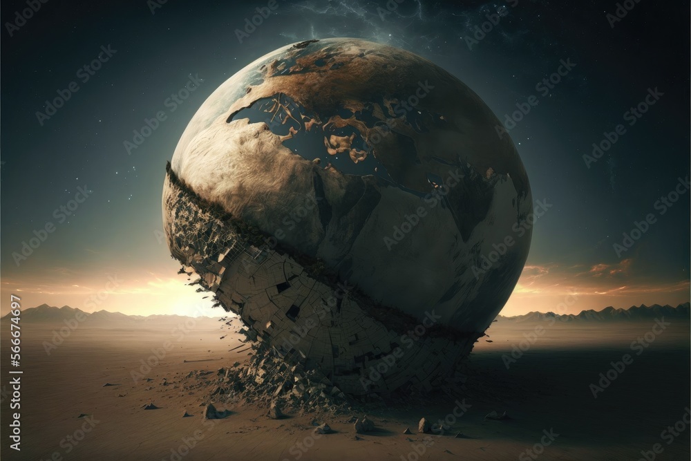 Earth is dying of due to global warming and deforestation. The concept ...