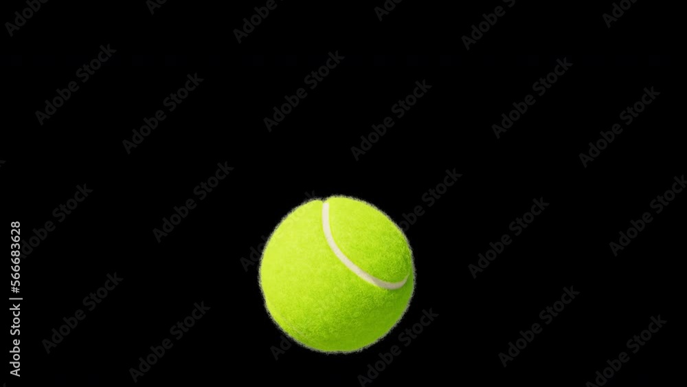 Tennis Ball Hits the Camera Close-up in Slow Motion on Blue and Black Backgrounds. 2 Videos ...