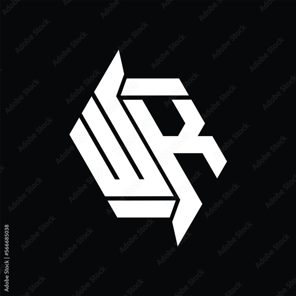WK Logo monogram hexagon abstract shape vector images design template ...