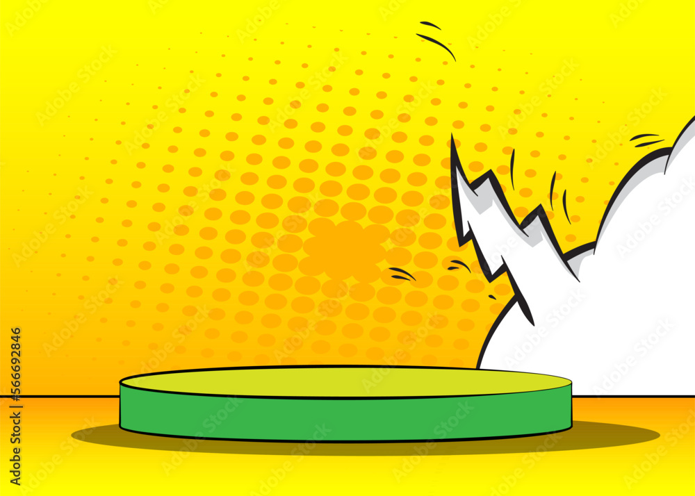 Comics abstract product podium stage. Comic Book scene pedestal or ...