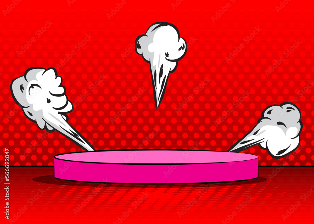 Comics abstract product podium stage. Comic Book scene pedestal or ...