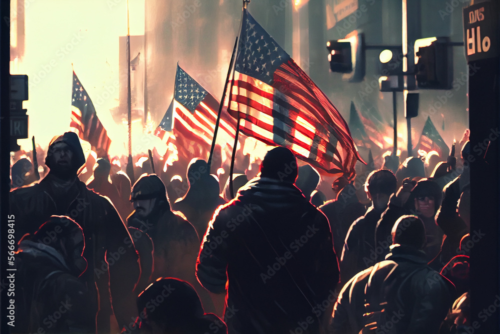 Background blur of crowd at political rally in the United States ...