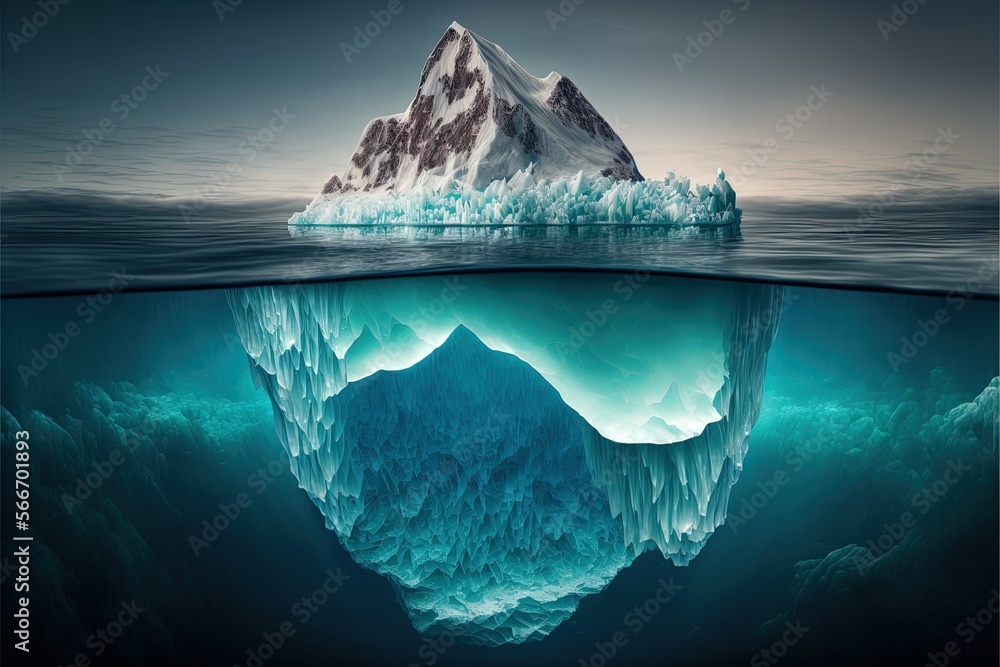 ภาพประกอบสต็อก Beautiful wallpaper depicting a huge iceberg in the ...
