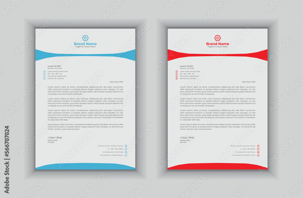 Design of a professional letterhead template by Stock Vector | Adobe Stock
