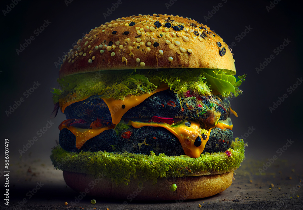 Mold Burger, Cheeseburger AI Generative Illustration. Silicone Mold ...