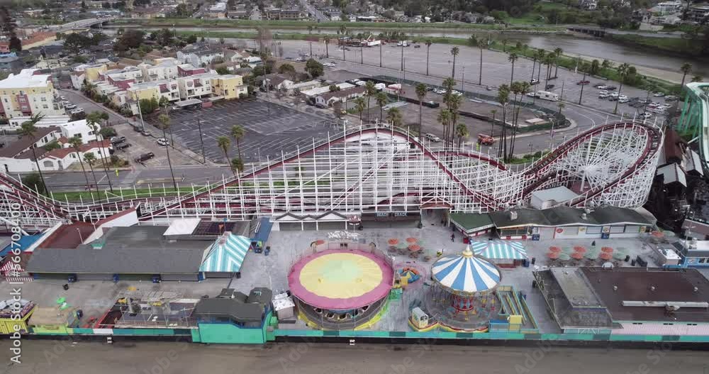 The Giant Dipper is a historic wooden roller coaster located at the ...