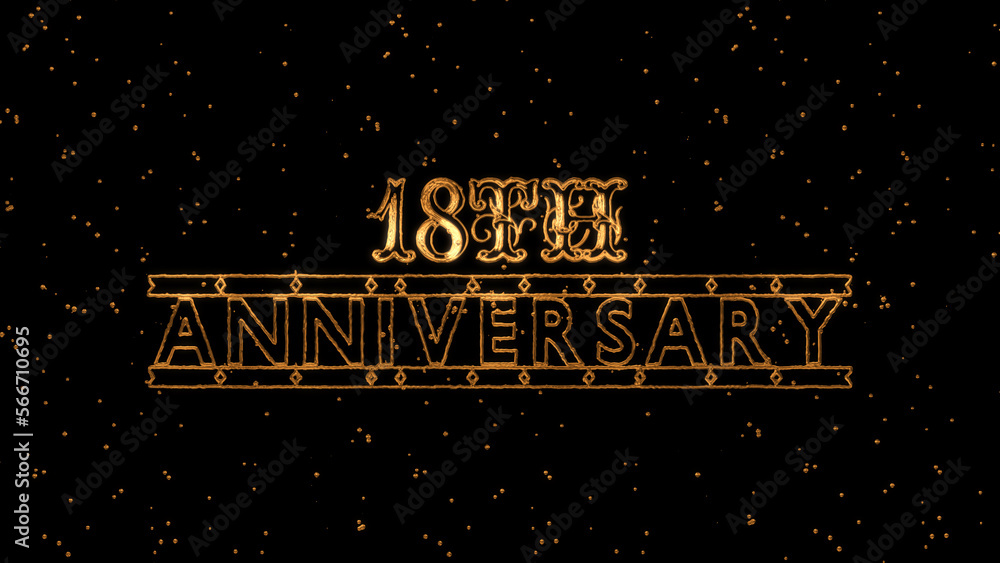 Gold Text Color. Poster template for celebrating 18 th Anniversary ...