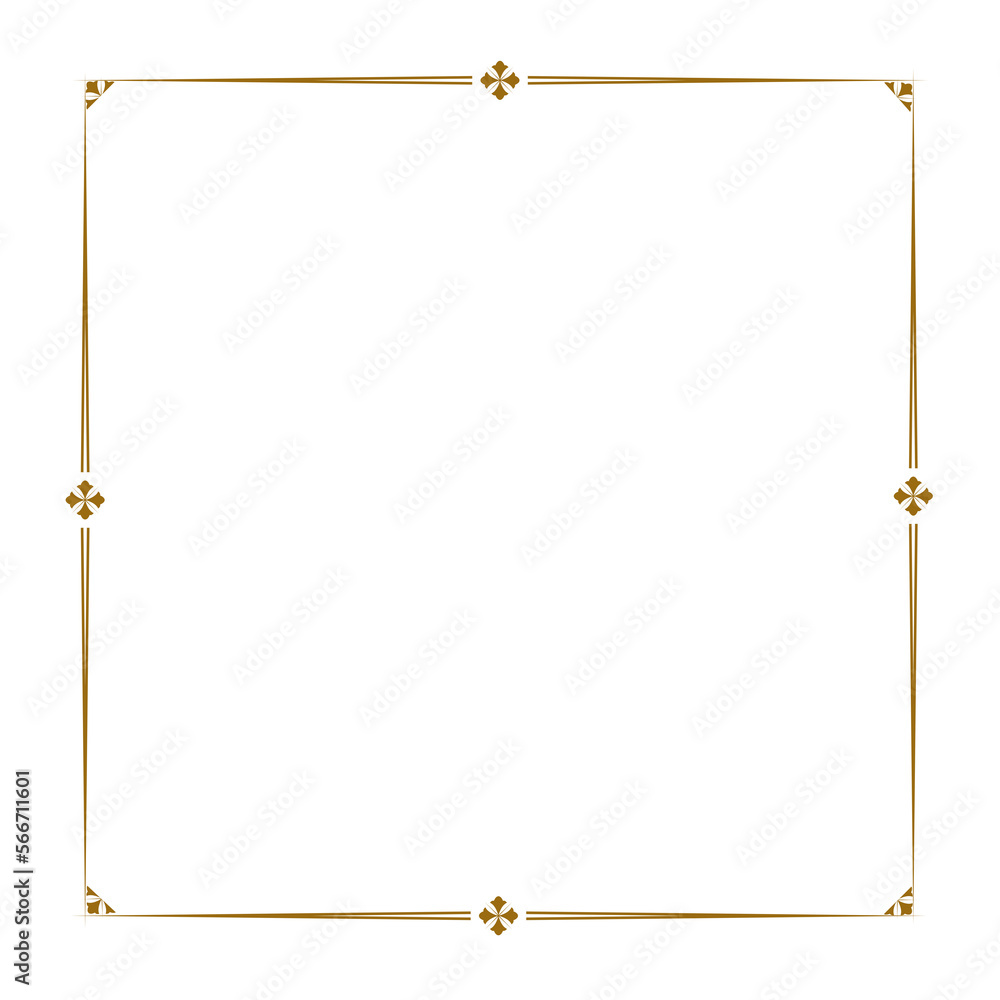 Simple and floral frame and square border Stock Illustration | Adobe Stock