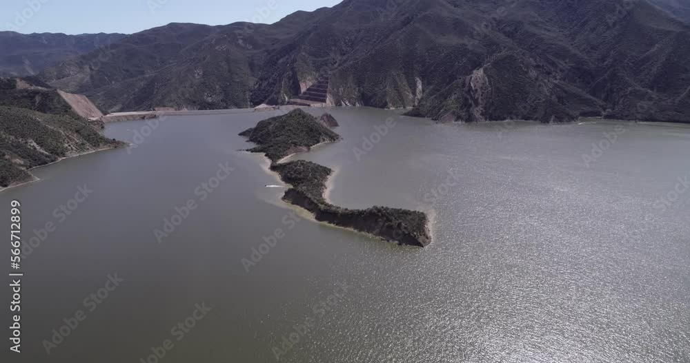 Pyramid Lake in California. It is a reservoir formed by Pyramid Dam on ...