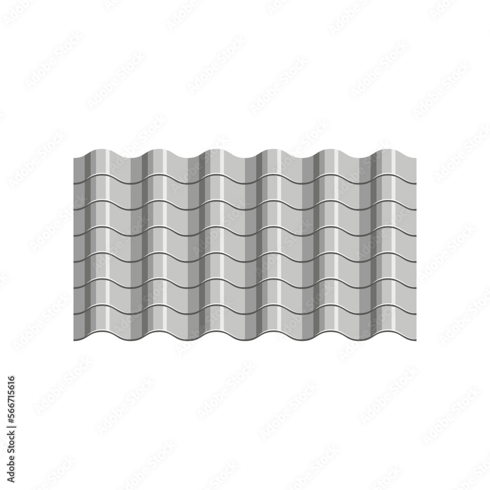 Grey metal or steel roof tiles vector illustration. Cartoon drawing of ...