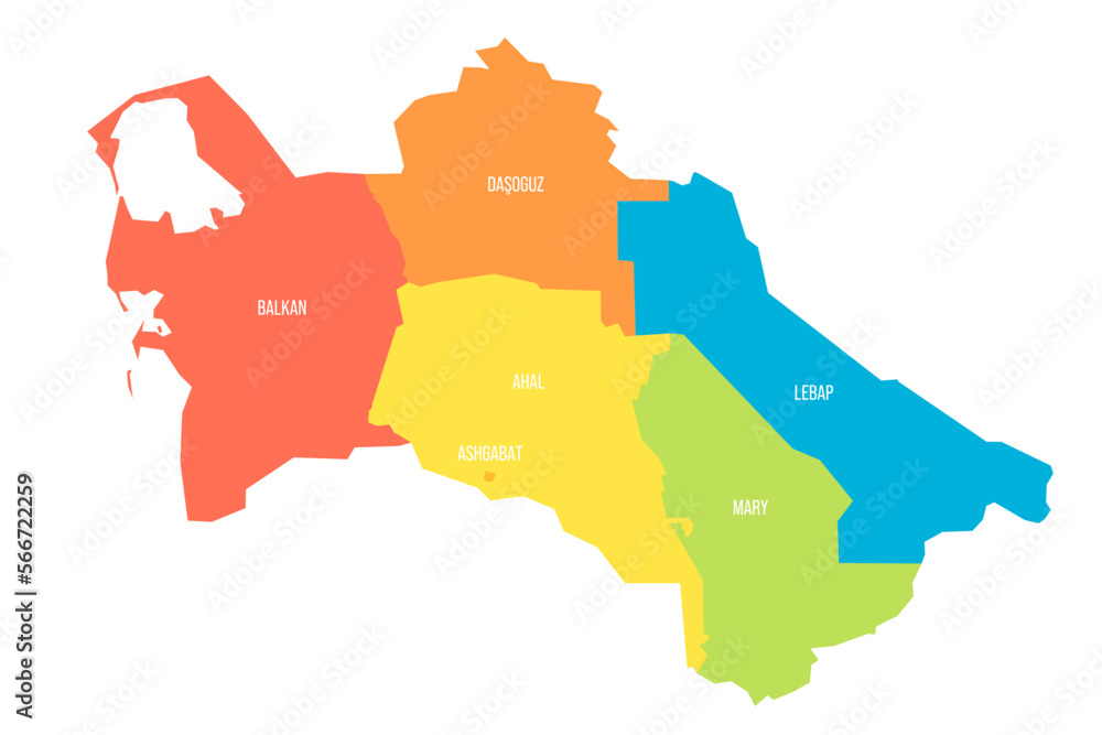 Turkmenistan political map of administrative divisions Stock Vector ...