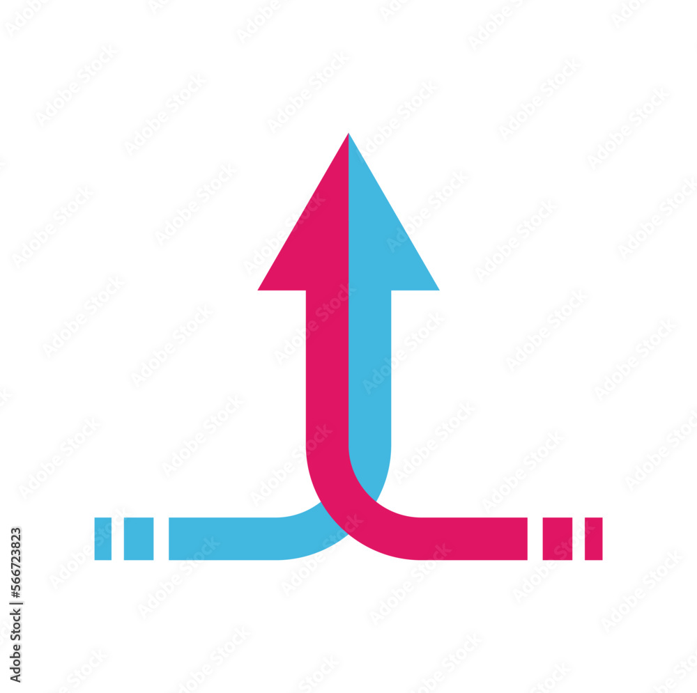 Two arrows symbol of partnership, teamwork, icon, vector. Stock Vector ...