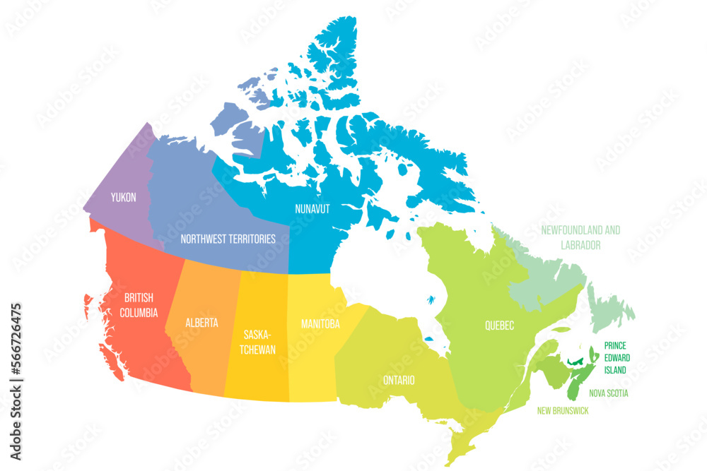 Canada political map of administrative divisions Stock Vector | Adobe Stock