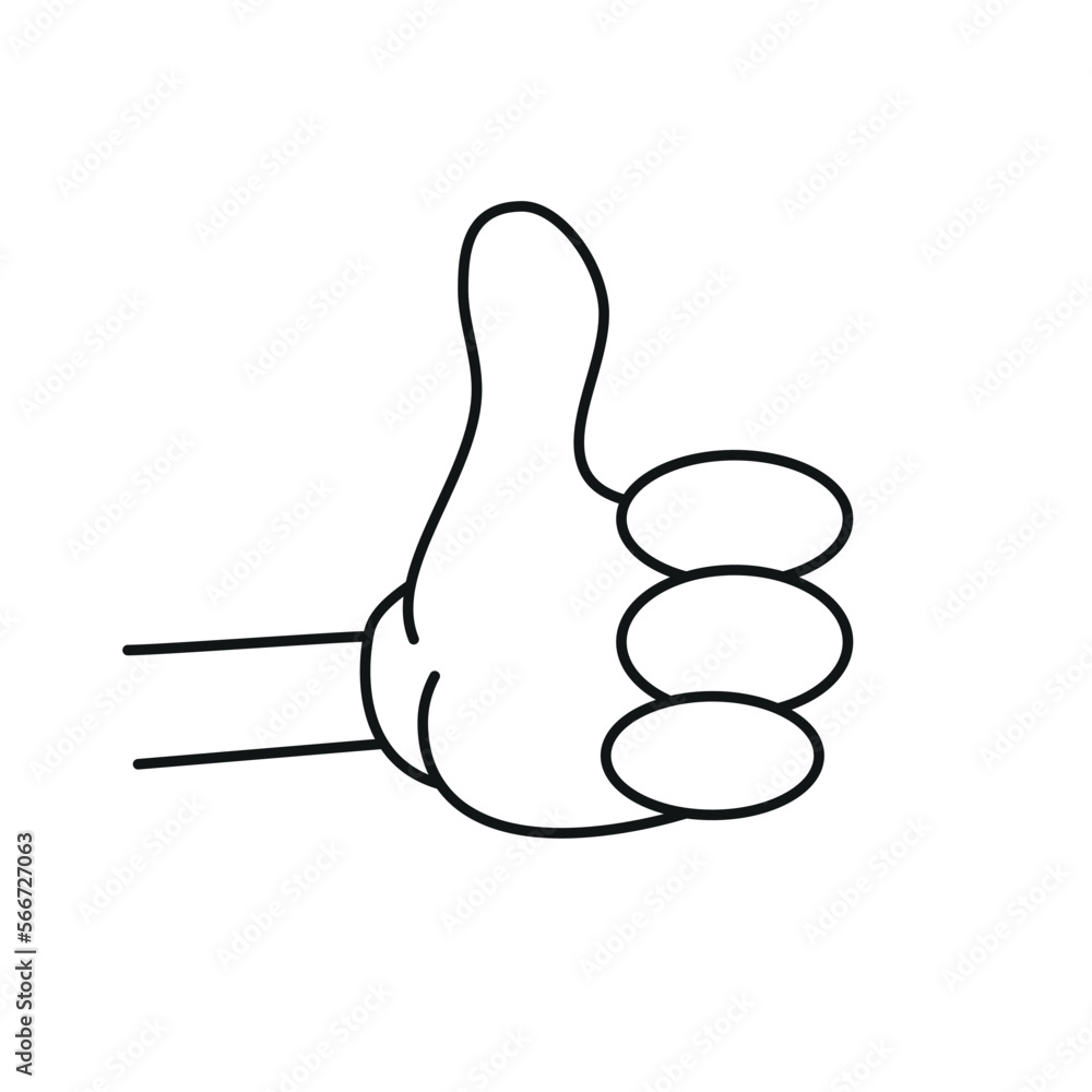 cartoon hands. Comic arms with fingers outline various gestures ...
