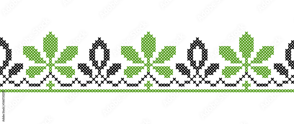 Chestnut tree leaves vector background, border. Ukrainian traditional ...