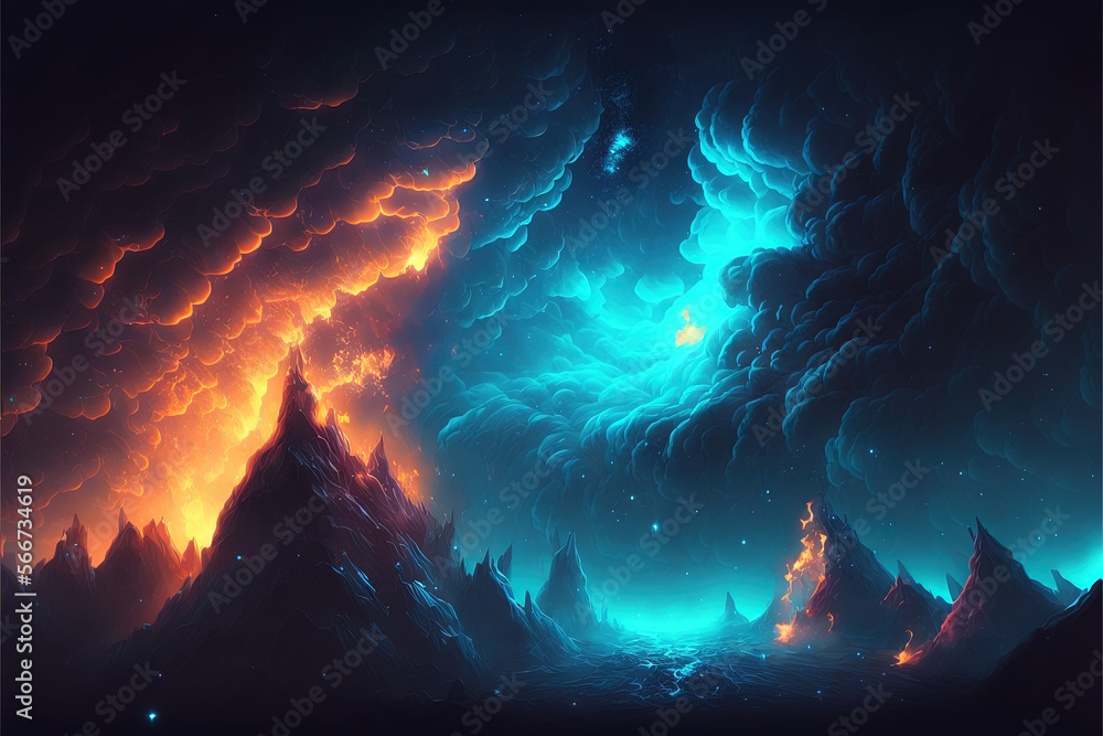 ภาพประกอบสต็อก Fantasy world background - Fantasy worlds backgrounds ...