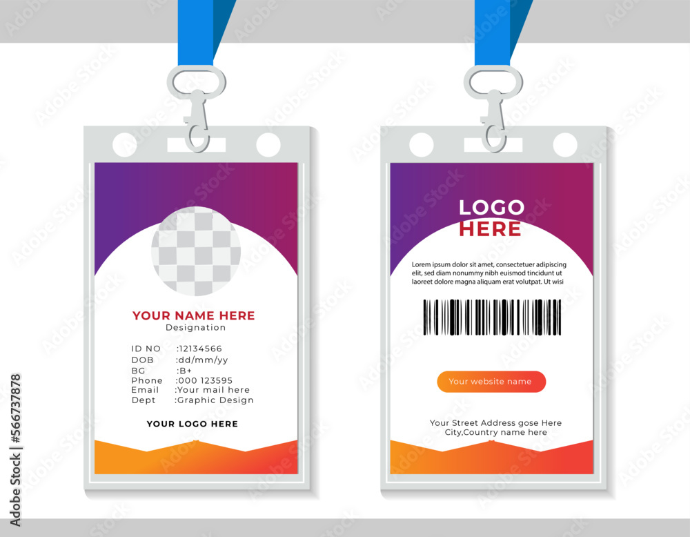 professional corporate id card template,, Professional Identity Card ...