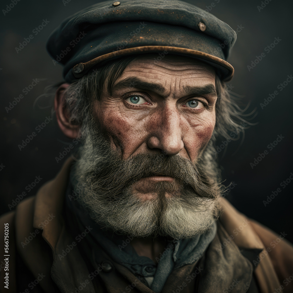 Russian Worker Portrait Stock Illustration | Adobe Stock
