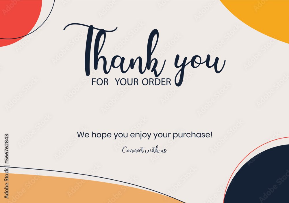 Thank You Card. Thank you for your order card eps vector. Thank you ...