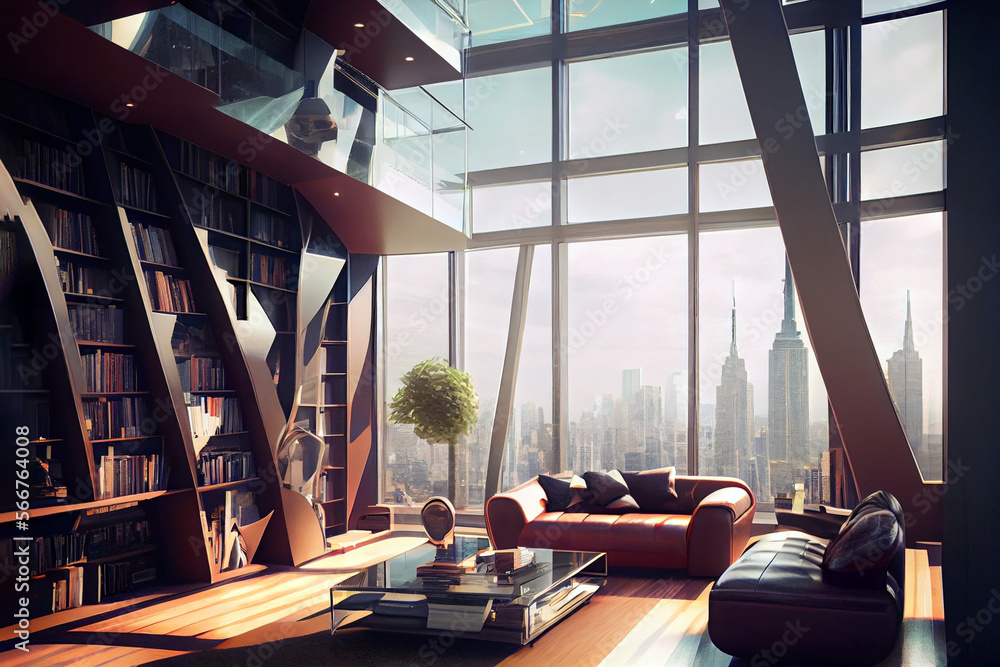 The new york ultra modern cyber futuristic interior studio apartment ...