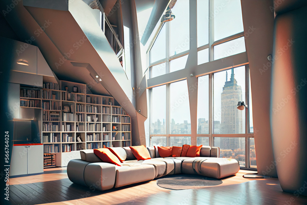 The new york ultra modern cyber futuristic interior studio apartment ...