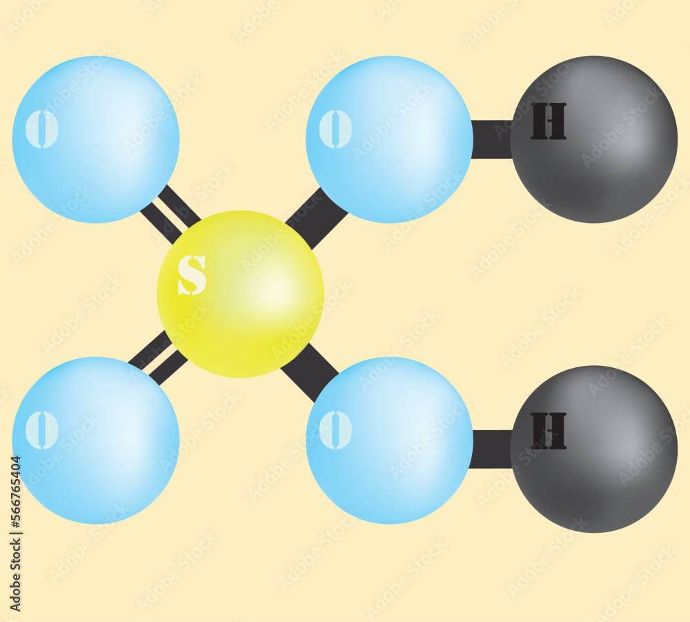 Chemical Molecular Formula Of Sulfuric Acid Stock Vector Adobe Stock