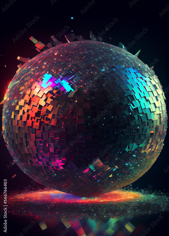 Disco ball in a nightclub, AI Generated Stock Illustration | Adobe Stock