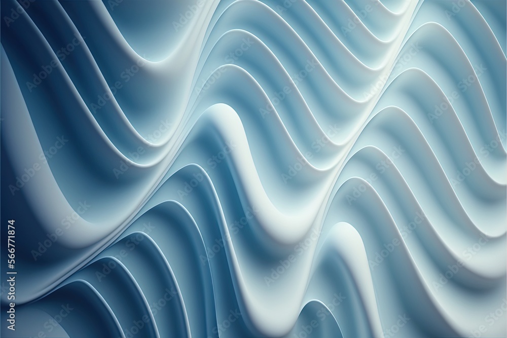 a computer generated image of a wavy blue wave pattern on a white ...